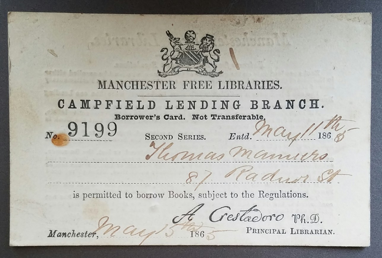 Manchester Free Libraries, Campfield Lending Branch, Manchester, England