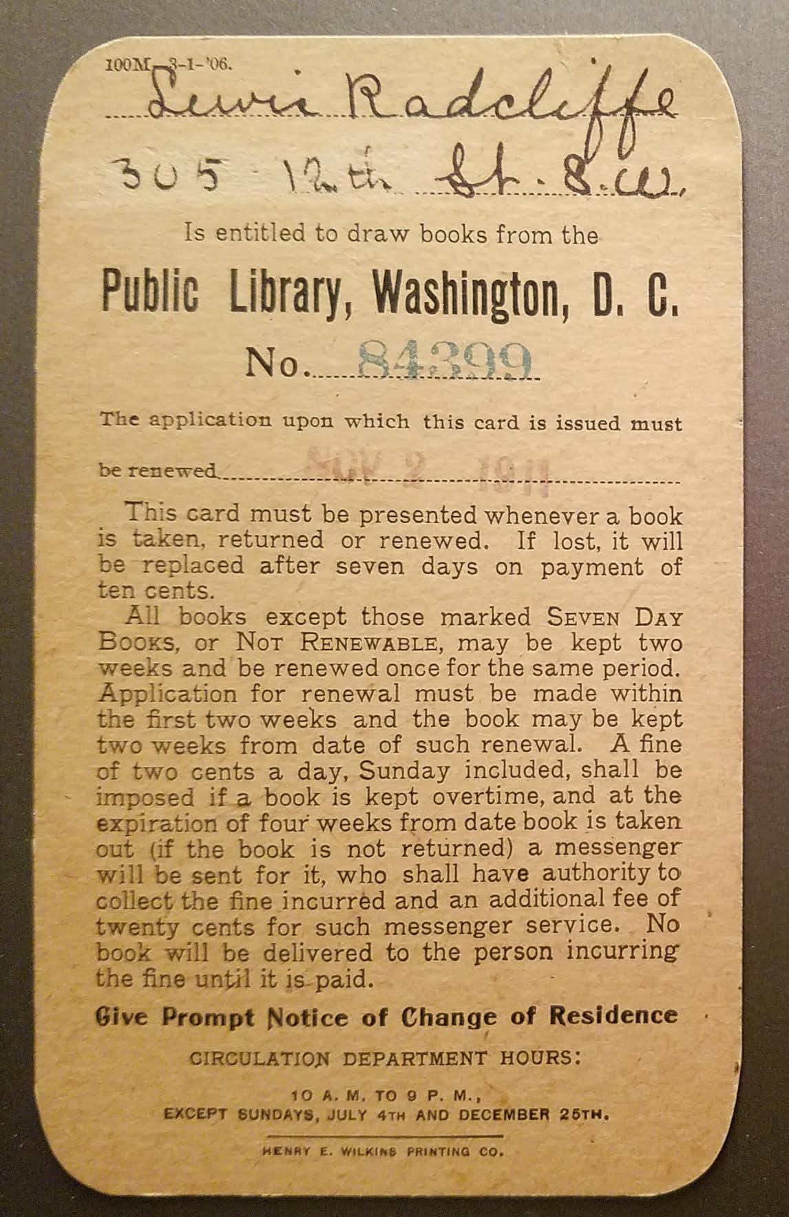 The Public Library, Washington, DC (Also Known as the Carnegie Library)
