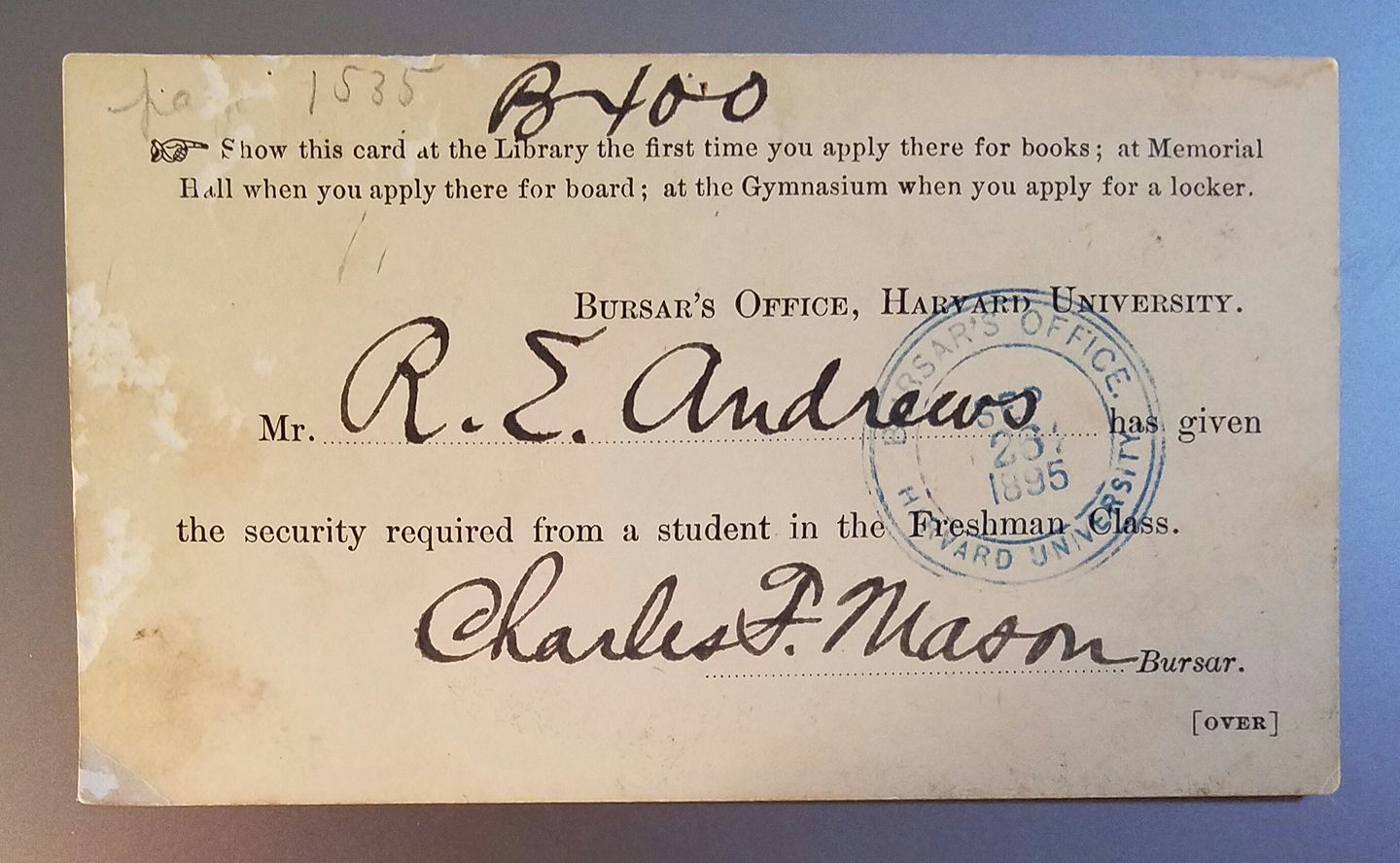 The Harvard College Library, Cambridge, Massachusetts