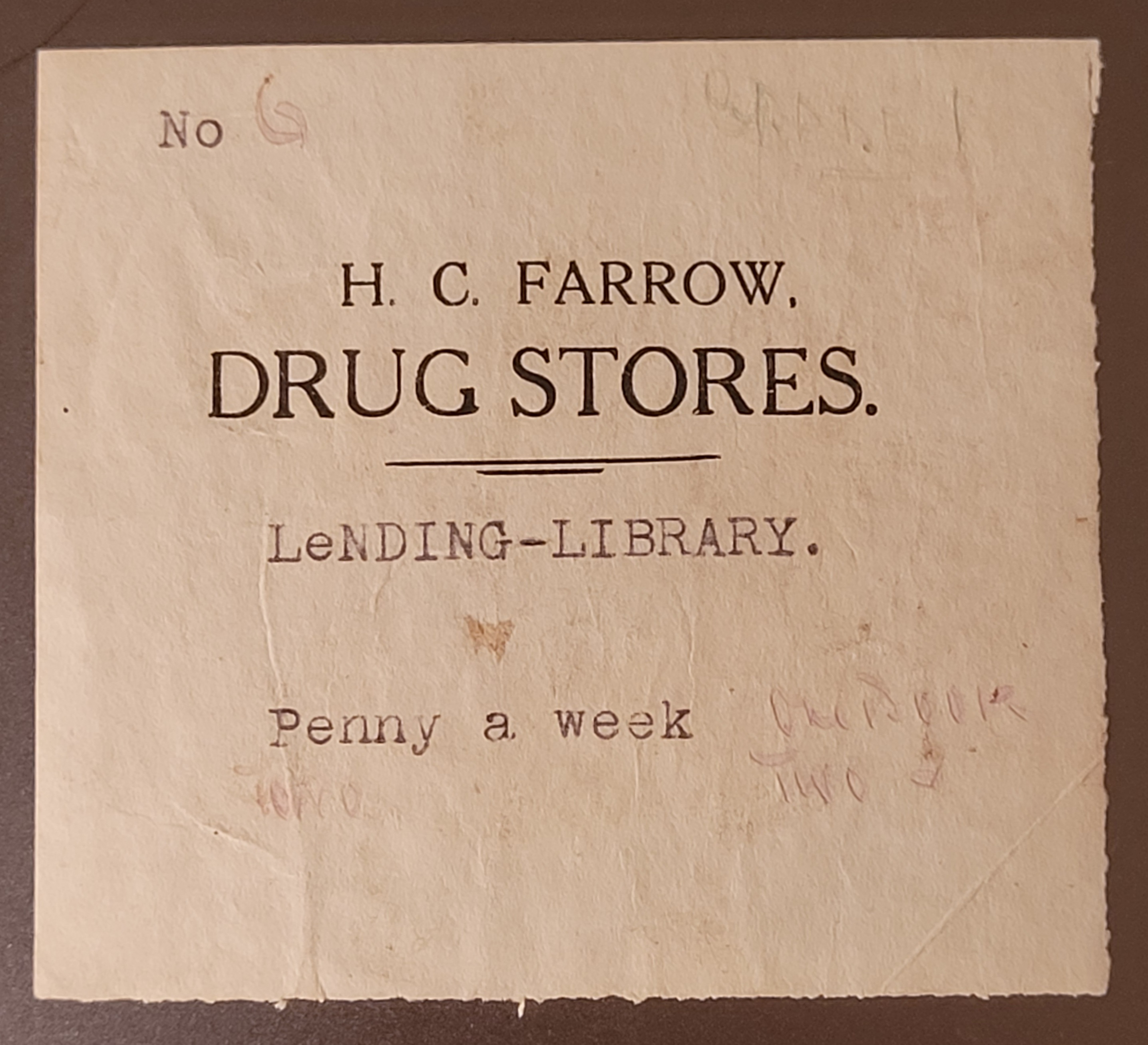 H. C. Farrow Drug Stores Lending Library, Isle of Sheppey, Sheerness-on ...