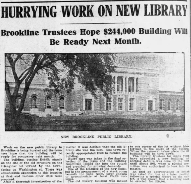 Brookline Public Library, Brookline, Massachusetts